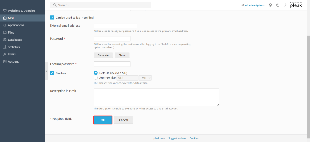 How to Create an Email in Plesk Panel? - Knowledge Hub - Fast Panda
