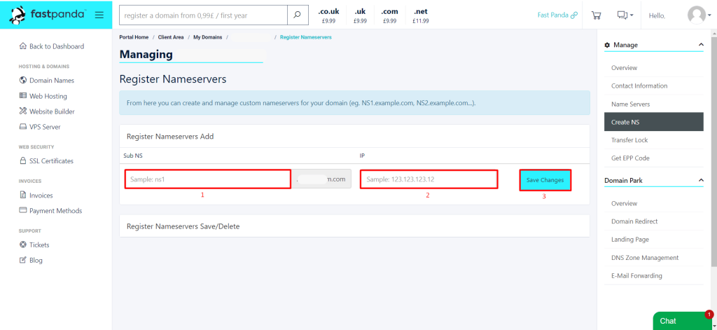 How to Add a Custom Name Server (NS)? - Knowledge Hub - Fast Panda
