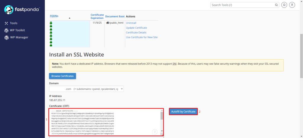 How to Generate CSR and Install SSL in cPanel? - Knowledge Hub - Fast Panda