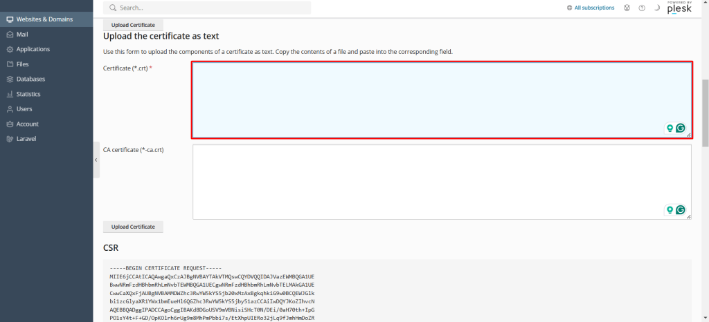 How to Generate CSR and Install SSL in Plesk Panel? - Knowledge Hub ...