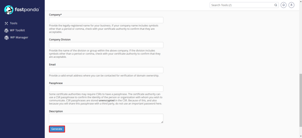 How to Generate CSR and Install SSL in cPanel? - Knowledge Hub - Fast Panda