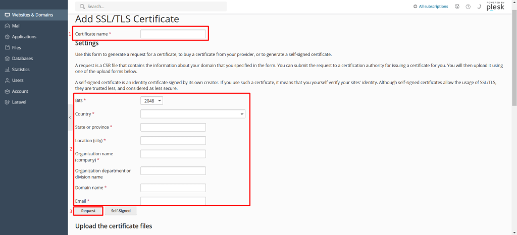 How to Generate CSR and Install SSL in Plesk Panel? - Knowledge Hub - Fast Panda