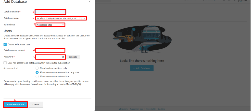 How to Create a New MySQL Database in Plesk Panel? - Knowledge Hub ...